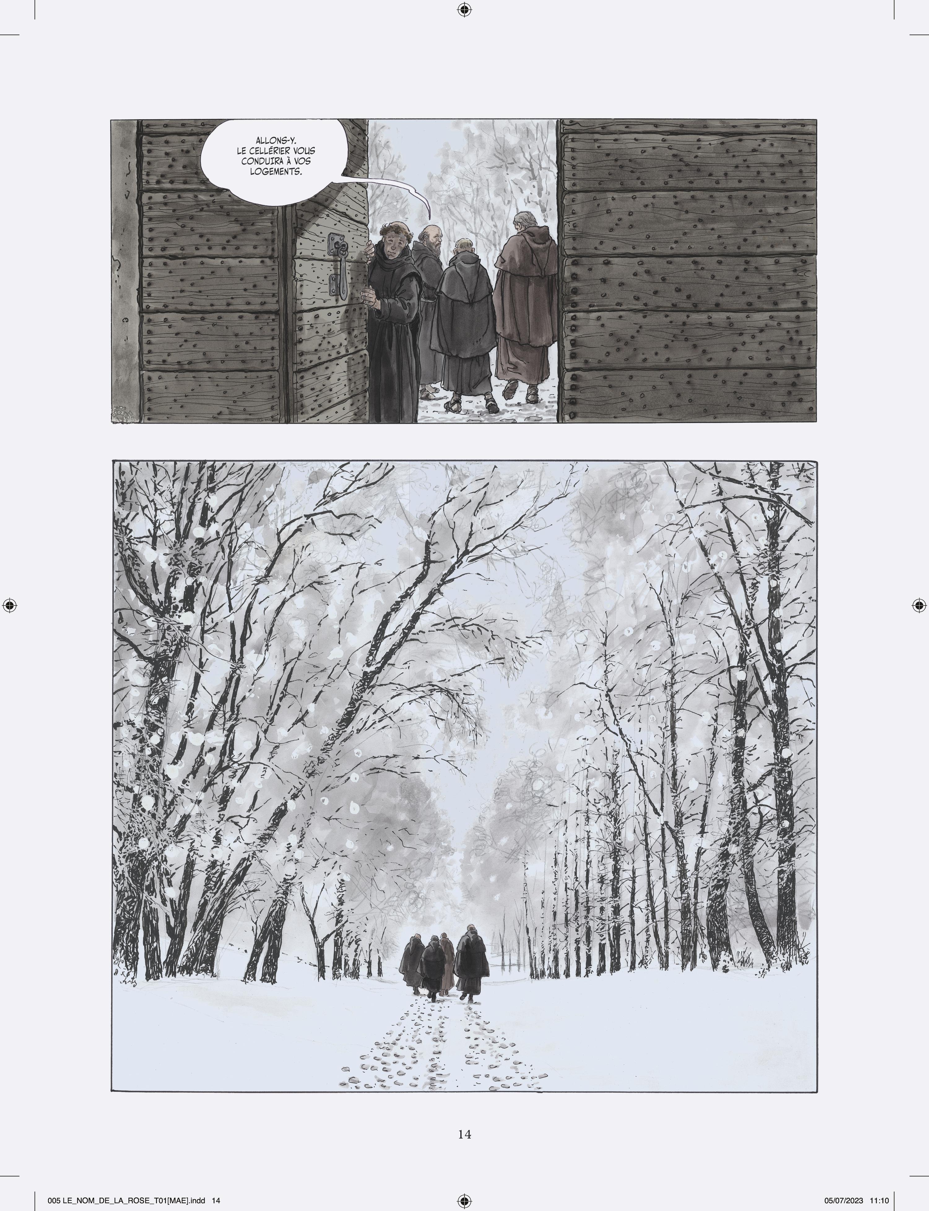 Le nom de la rose. Milo Manara. BD. France Inter / Glénat